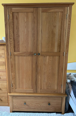 Solid Oak Double Wardrobe | eBay UK