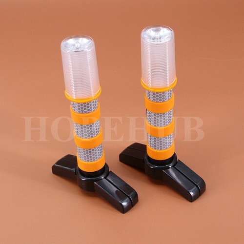 LED Road Flashlight, 2PCS Safety Strobe Light Three Modes Traffic Warn ...