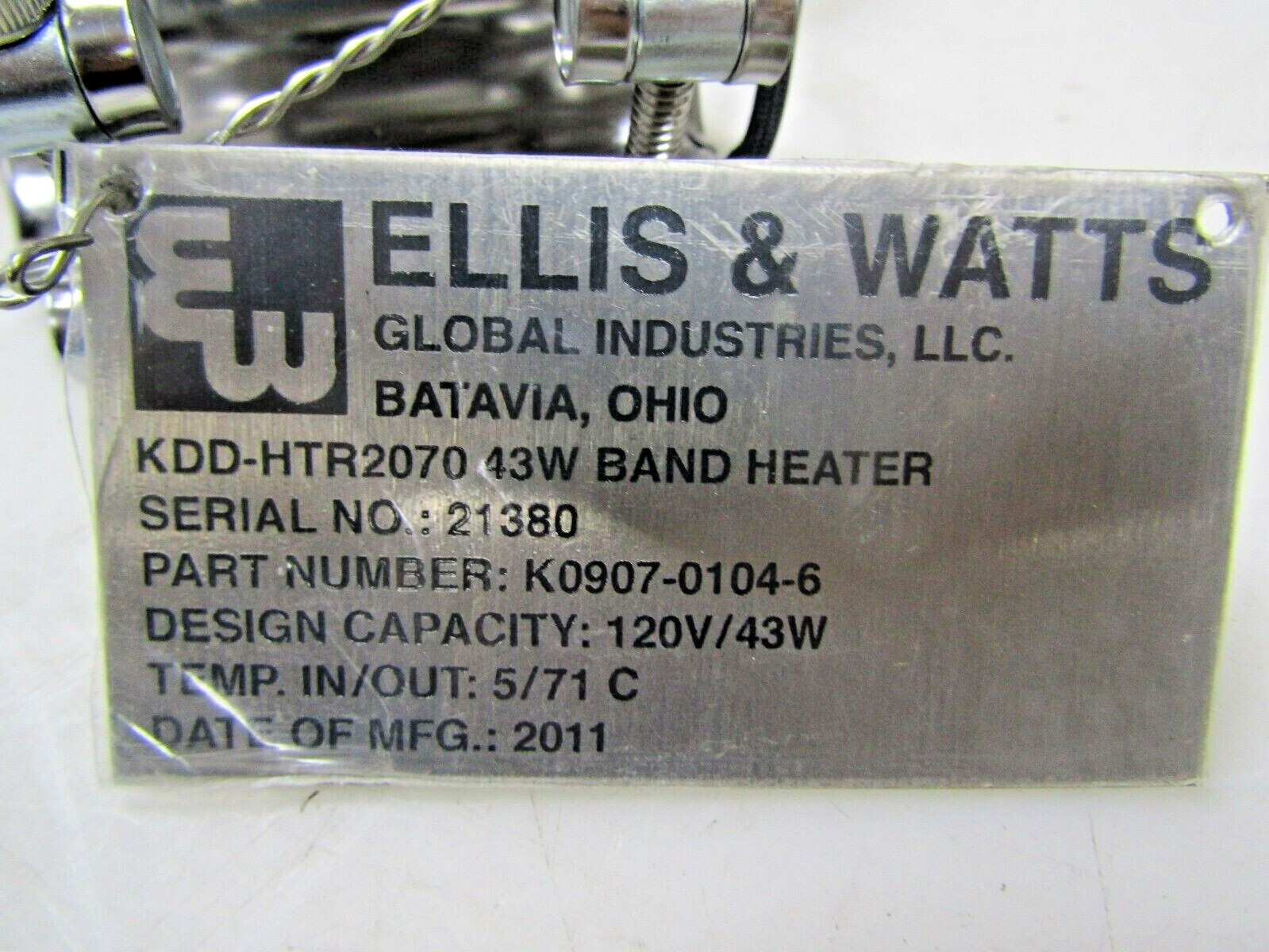 💥NEW ELLIS & WATTS 43W BAND HEATER KDD-HTR2070 120V 43W K0907-0104-6 | eBay