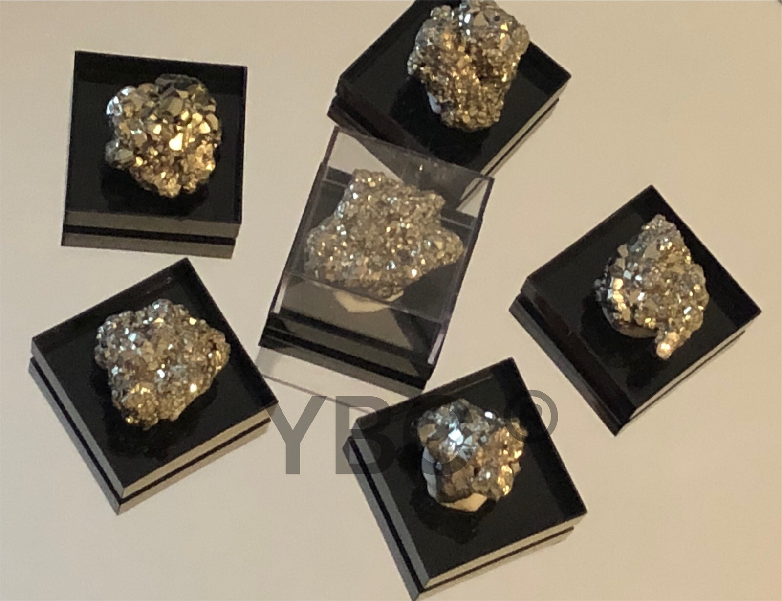 1x Pyrit | Katzengold Steine (ca 1- 2,5 cm ) aus Peru | Mini Show-box ...