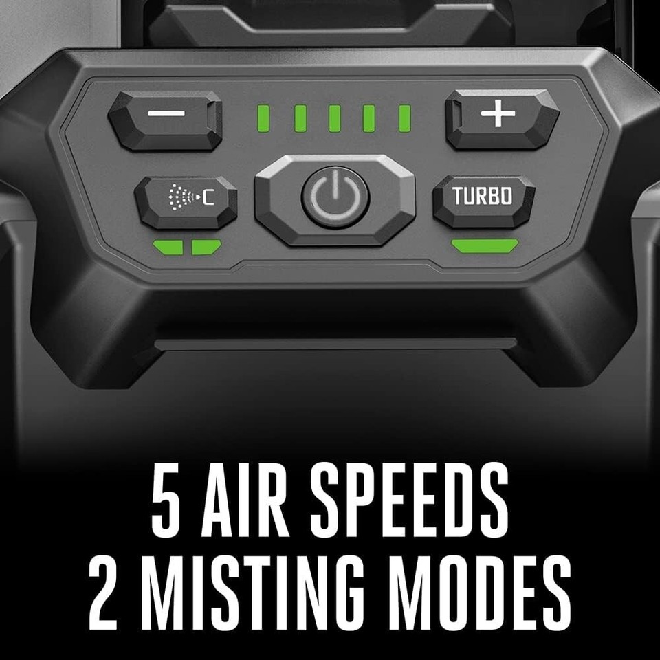 FN1800 18-Inch 5 Speed 20MPH Portable Misting Fan, Battery and Charger ...