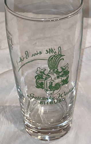 VTG Getranke Werhan GmbH Beer Glass RARE GERMAN BIER Bitburg Germany ...