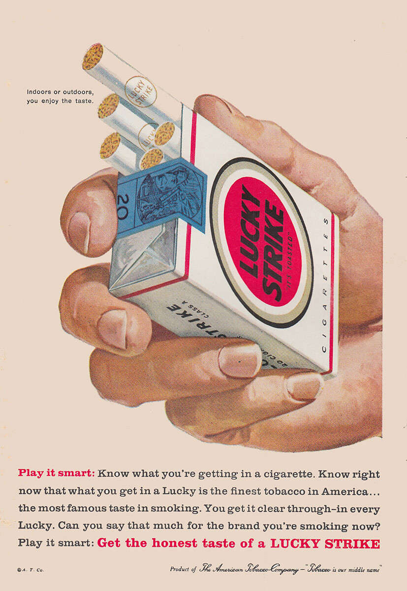 1959 Lucky Strike: Play It Smart Vintage Print Ad | eBay