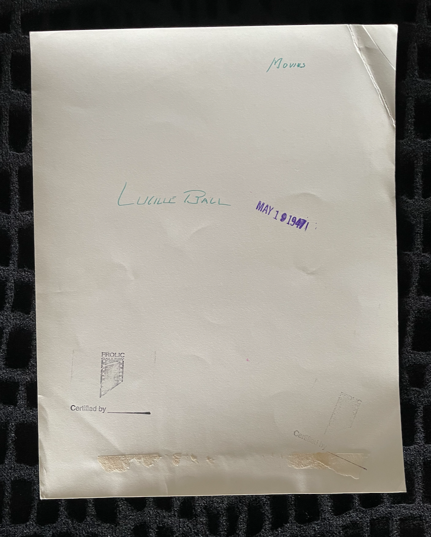LUCILLE BALL Signed 1945 vintage album page, + 1947 Photo , Stickel ...