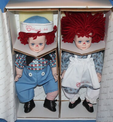 Danbury Mint My Best Friends Raggedy Ann & Andy 15" Porcelain Dolls | eBay