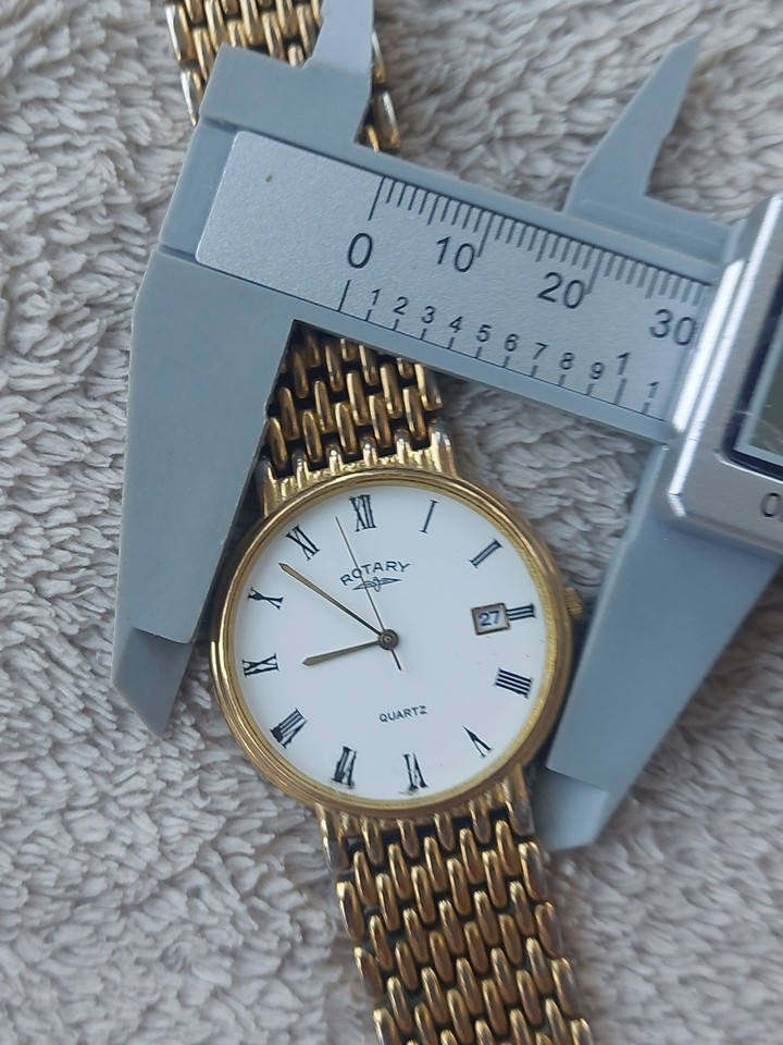 MENS ROTARY WHITE DIAL WATCH. DATE. GOLD PLATE. WORKING. | eBay UK