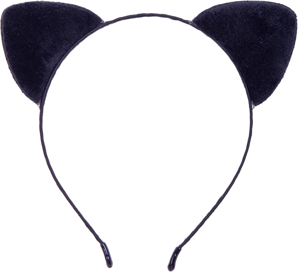 Velvet Cat Ears Headband,Black Plush Cat Headpiece Cute Cat Costume ...