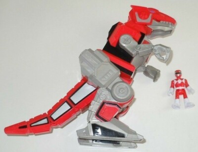 Red Ranger T-Rex Zord Power Rangers Imaginext Tyrannozord 10 Inch MMPR ...