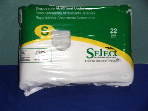 Select Disposable Absorbent Underwear Adult Small (80-125 lbs), 22 ...