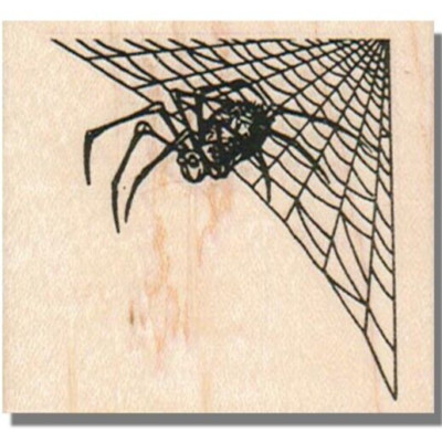 Mounted Rubber Stamp, Spider And Web, Halloween,Spiderweb,Scary,In ...
