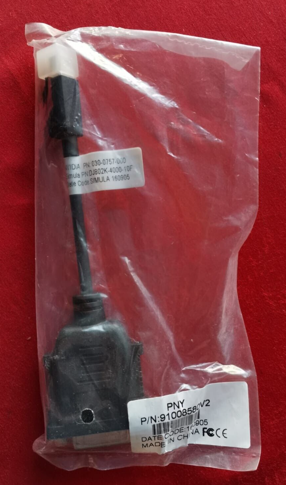 GENUINE PNY Adapter 91008580V2 Mini DisplayPort DP DV - Sealed | eBay