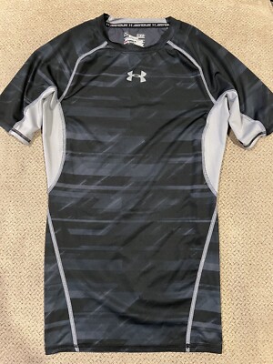Mens Under Armour Black Gray Spandex Compression Shirt Jock Small | eBay