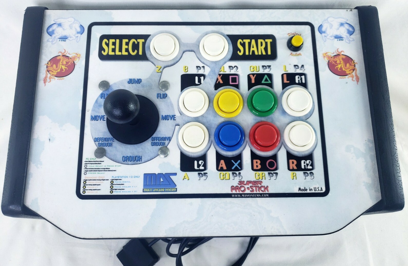 RARE MAS Multi Arcade System SUPER PRO STICK USA 2004 GAMECUBE PS2 DUAL ...