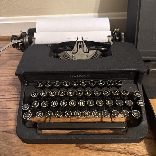 1930’s Corona Portable Typewriter Flat Black “Read” L. C. Smith Corona ...