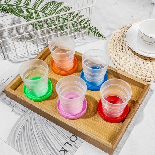 Portable Plastic Retractable Water Bottle Outdoor Folding Drinking Bot ...