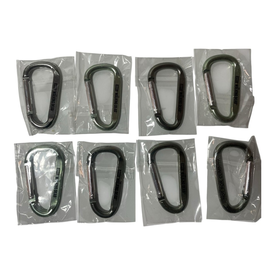 Lot of 8 AMC Walking Dead Dog Tag Chain Carabiner D-Ring Clip New In ...