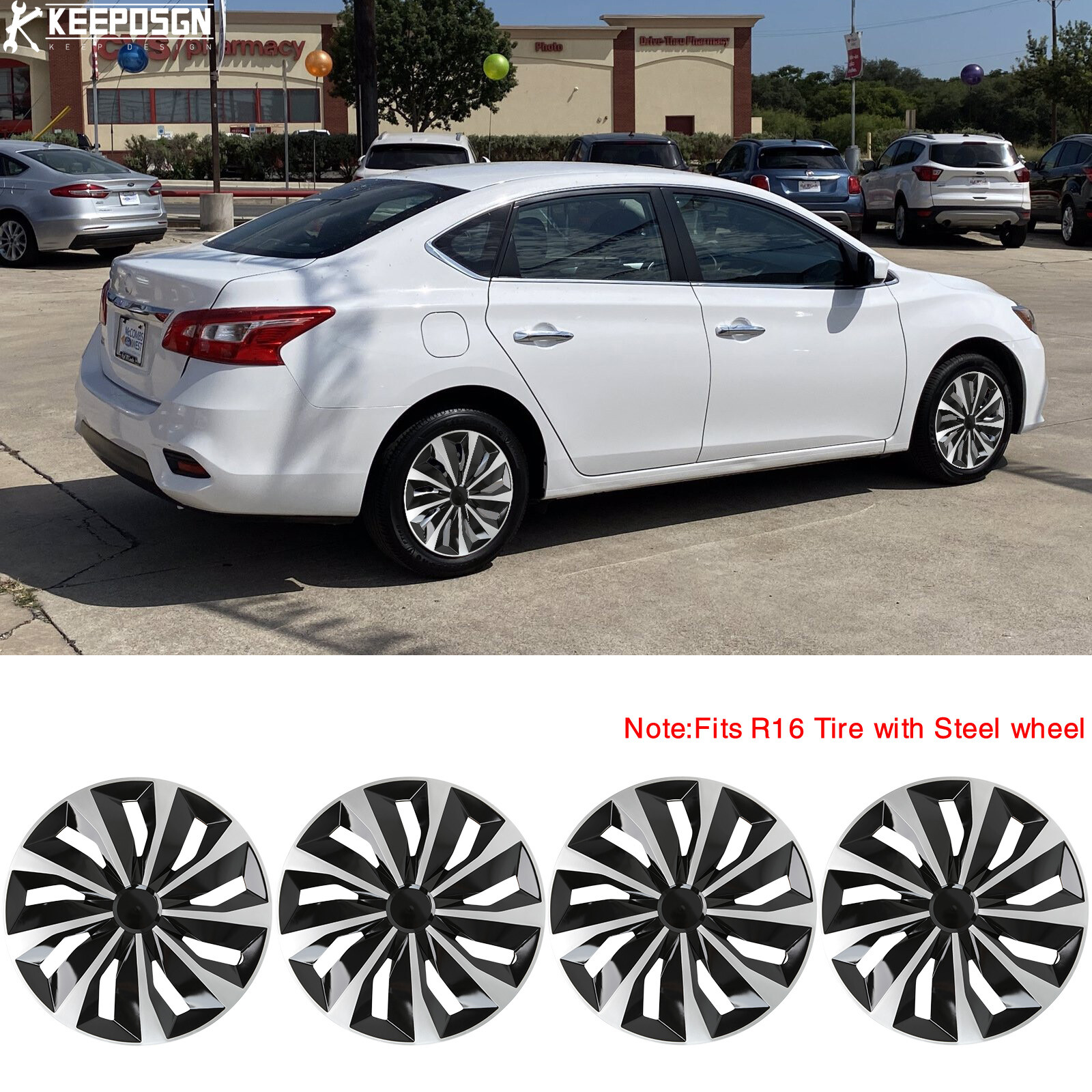 For Nissan Sentra 4PCS 16" Hubcaps Wheel Covers Hub Caps Fit R16 Tire ...