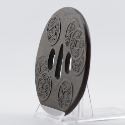 Antique Metal Japanese Tsuba Tosogu with Chinese Coins | eBay