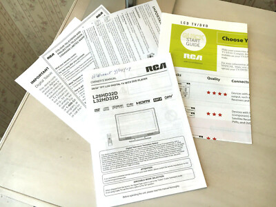 RCA 26/32" TFT LCD Digital TV w/ DVD Player Owner's Manual L26HD32D ...