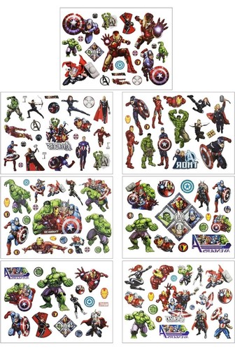 Marvel's The Avengers MCU (8 Sheet) Temporary Stick On Tattoos For Kids ...