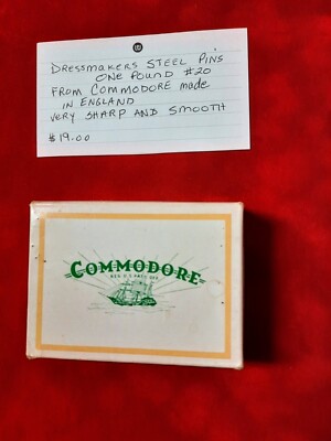 Dress Makers Steel Pins 1 Pound #20 Commodore Made In England Excellent ...