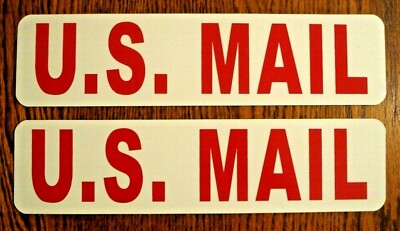 (2) U.S. MAIL MAGNETIC Vehicle SIGNS 3" X 12" USA red on white | eBay