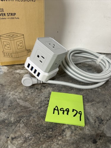 Tech Impressions Power Strip Cube 5 AC Outlet & 4 USB Surge Protector ...
