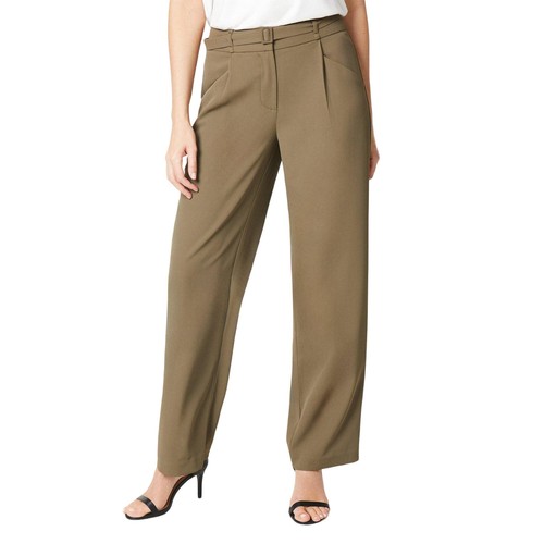 Principles Womens/Ladies Integrated Belt Wide Leg Trousers DH7281 | eBay UK