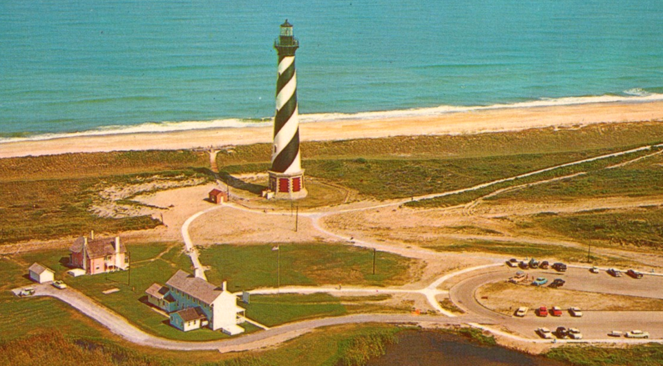 Postcard Lighthouse Cape Hatteras North Carolina NC Beach Aerial View ...