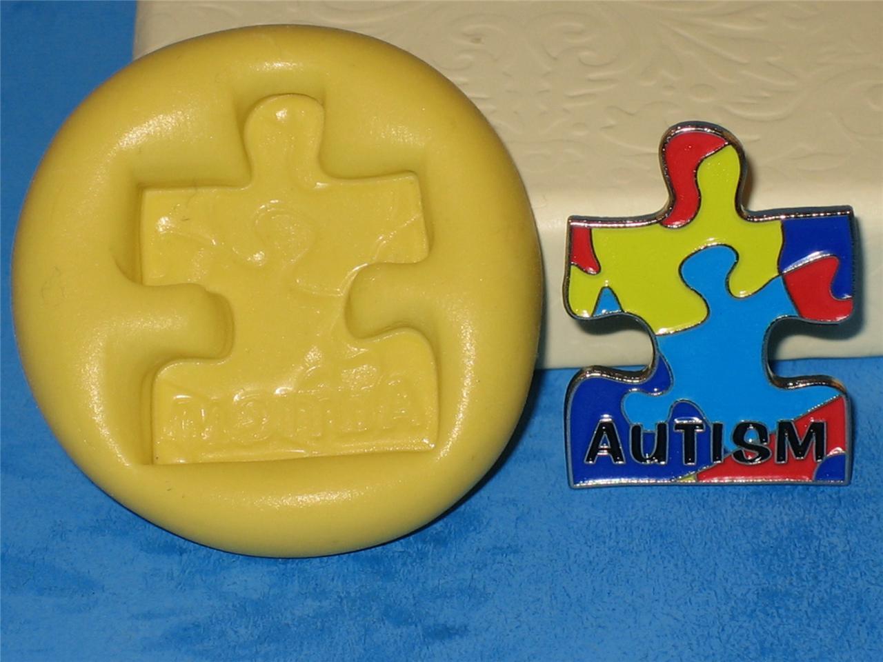 Autism Awareness Puzzle Piece Silicone Push Mold Food Safe A139 Fondant ...