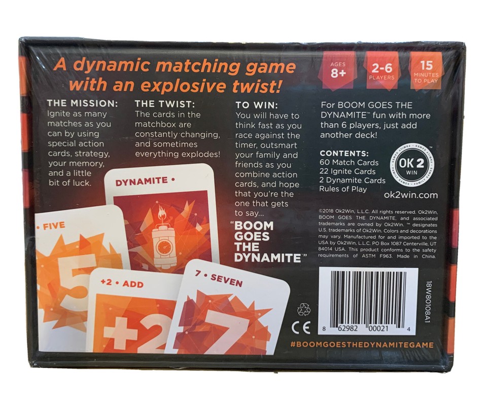 Boom Goes The Dynamite Game Sealed Family 2-6 Players 3 min to learn ...