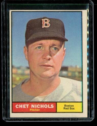 Vintage 1961 TOPPS Baseball Trading Card #301 CHET NICHOLS Boston Red ...