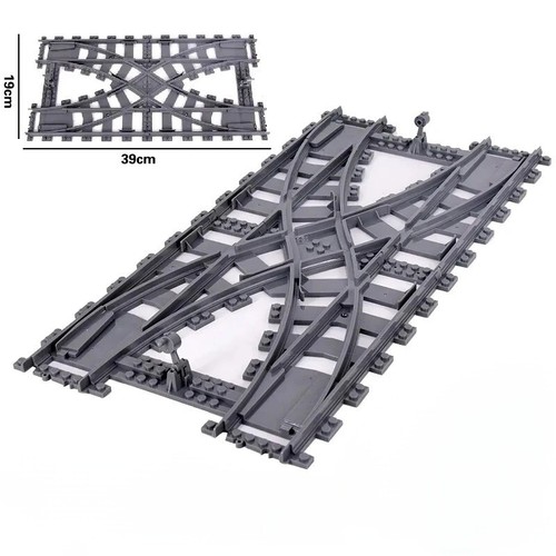 Double Crossover, switch compatibili Lego Train Ferrovia Rail 60197 ...