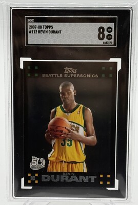 Kevin Durant ~ 2007-08 Topps #112 ~ Seattle Supersonics Rookie ~ SGC 8 ...