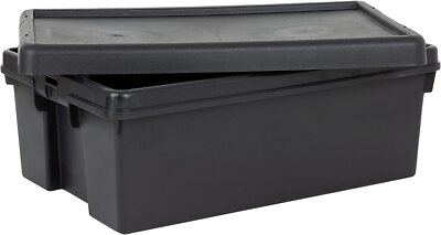 36L Black Storage Boxes With Secure Lids Heavy Duty Recycled Plastic ...