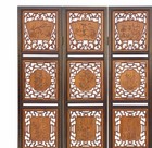 Chinese Carving 2 Brown Tone Wood Panel Floor Screen Display Shelf ...