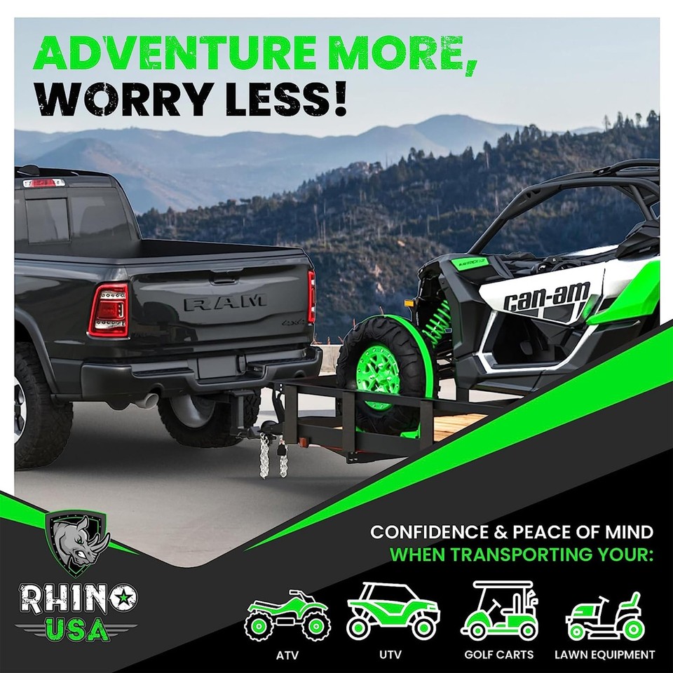 Rhino USA E Track Ratchet Tie Down Straps 4,500lb Break Strength ...