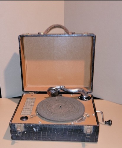 ANTIQUE 1920S RAY DYNE MFG NY MADE HAND CRANK PHONOGRAPH RECORD PLAYER ...