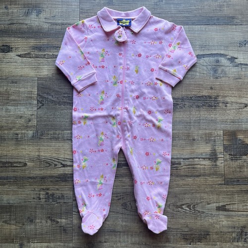 Disney Classics Vintage Baby Tinker Bell Pink Footie Sleeper Size 6/9 ...