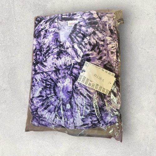 LuLaRoe NWT Ellie Dress Size Large Classic Shirt Dress Purple Tie Dye ...