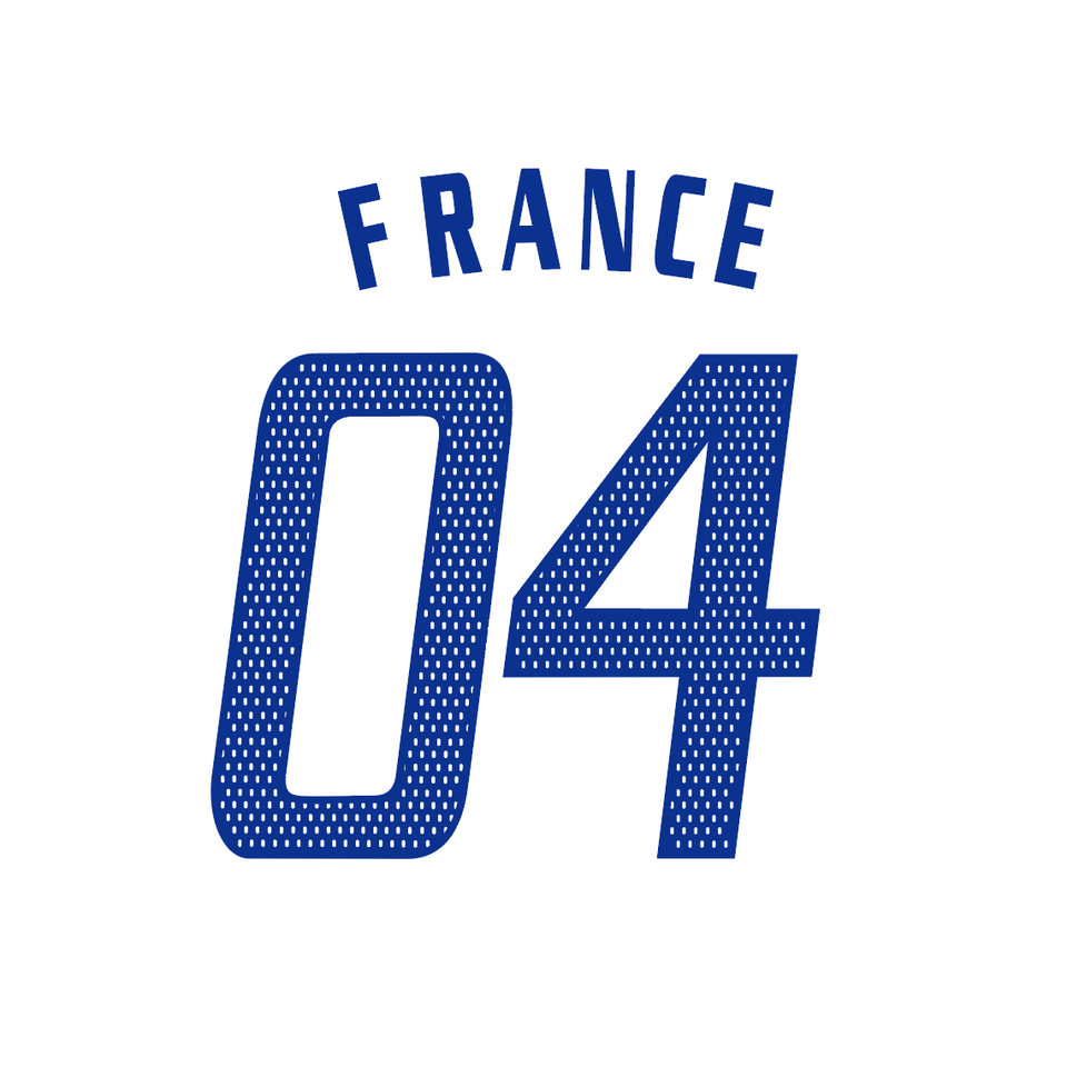 2004 France Away Name Set – Zidane #10 Heat Transfer Patch | EURO 2004 ...