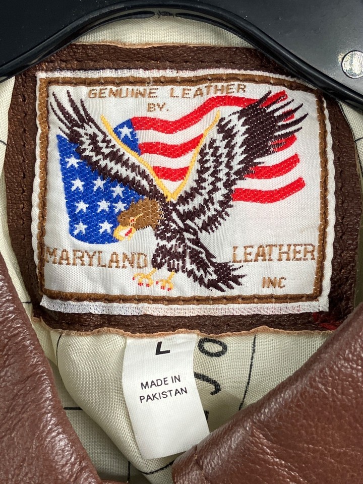 Maryland Leather Mens Brown Leather Jacket - Size-L | eBay