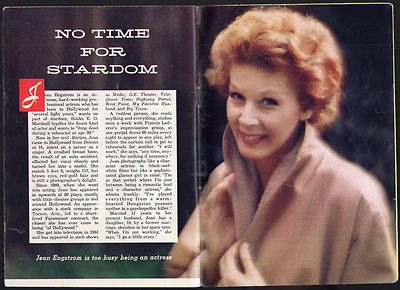 1958 TV ARTICLE JEAN ENGSTROM ACTRESS VOODOO ISLAND SPACE CHILDREN ...