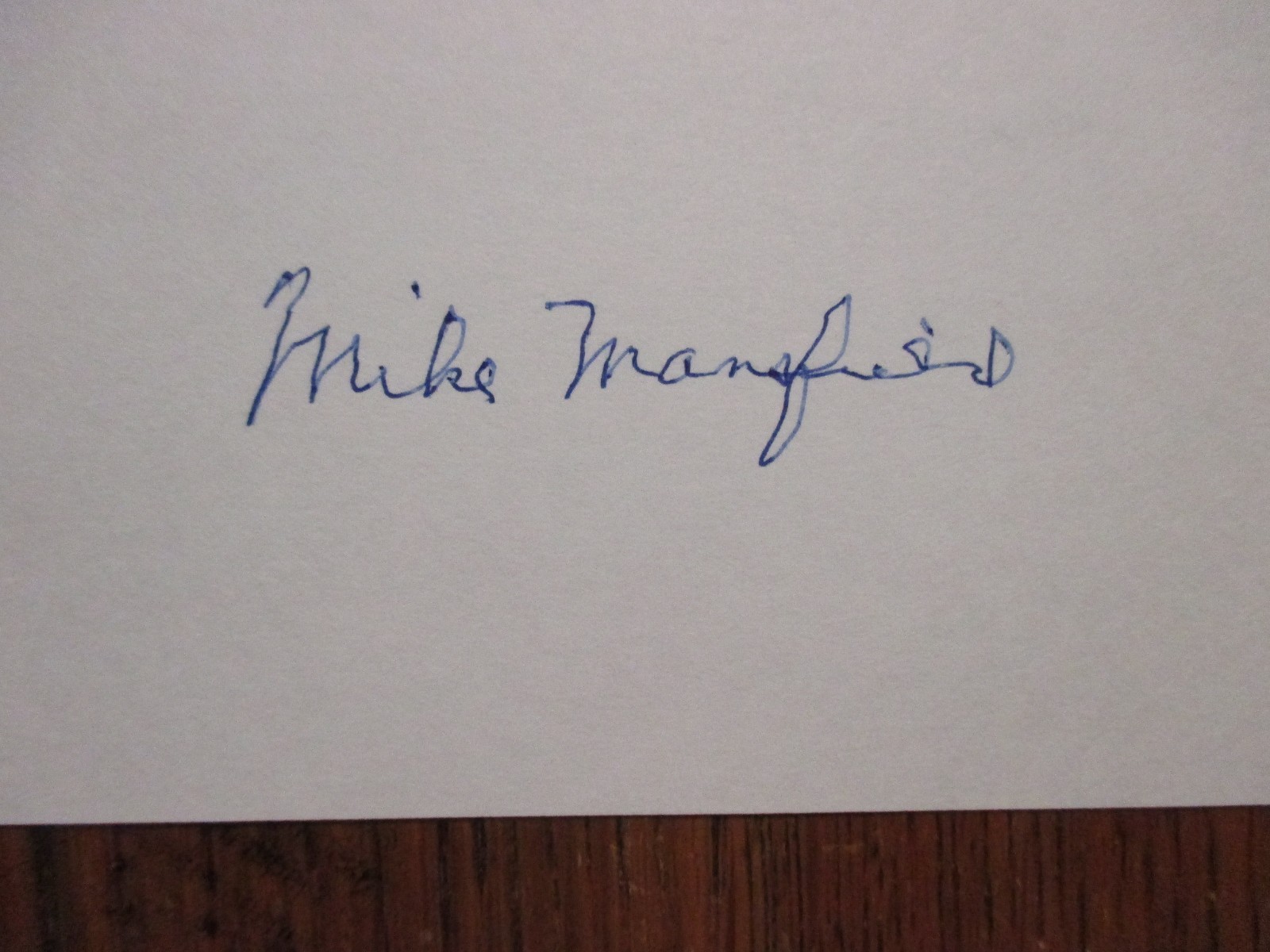 MIKE MANSFIELD (Died-2001)Senate Majority leader 1961-77-Signed 3 x 5 ...