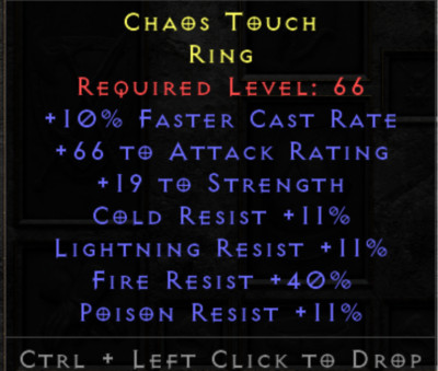 D2r rare ring fcr ring 10fcr 66ar 19str 11all res 40fr--non ladder sc ...