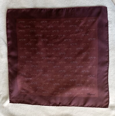 Chopard 100% Silk Maroon Scarf Handkerchief Authentic | eBay