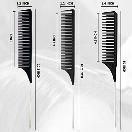 6 Pcs Highlighting Comb Set Professional Weaving Styling With Rat Tail ...