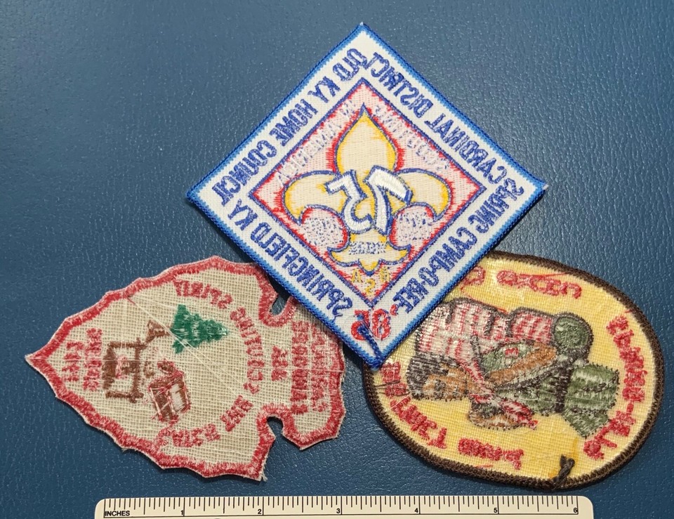 3 Vintage 1970s-80s CARDINAL DISTRICT Boy Scout Camporee PATCHES BSA DP ...