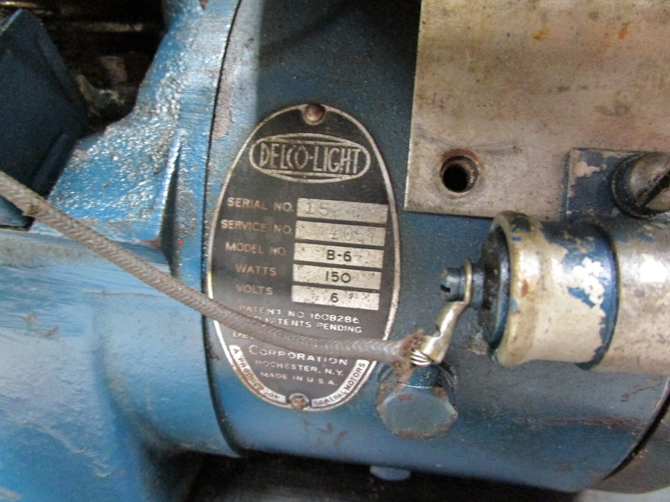 DELCO LIGHT PLANT GENERATOR MODEL B-6 GM LITTLE JOE STATIONARY ENGINE 6 ...