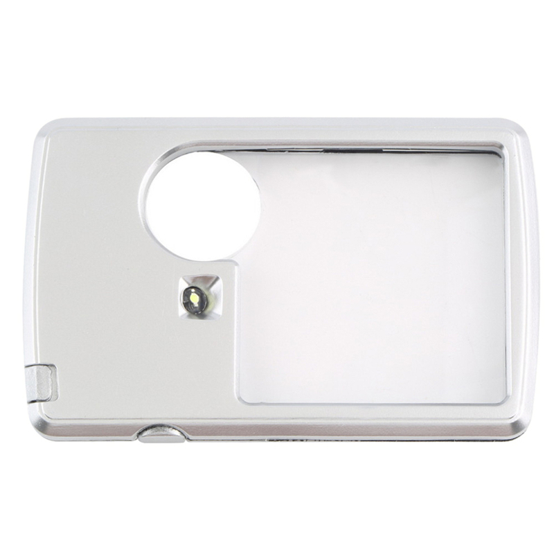 3x 6x LED Light Jewelry Magnifier Loupe Credit Card Shaped Lens ...